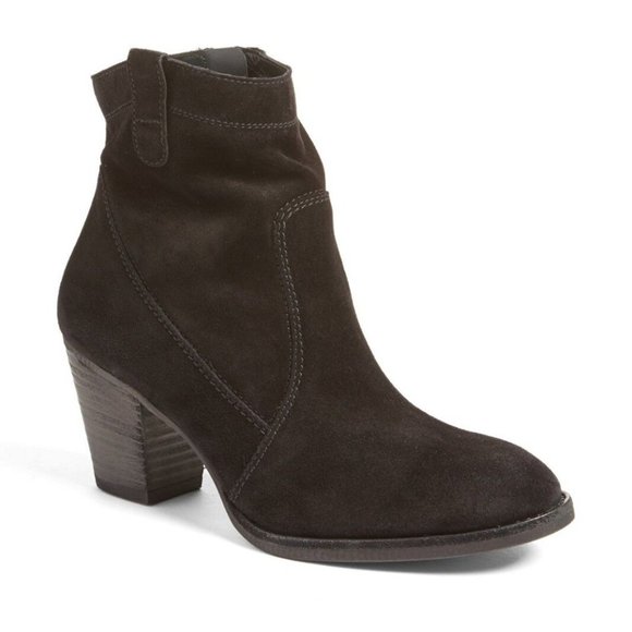 Paul Green | Shoes | 40 Paul Green Jax Bootie Boot Black Suede Chunky ...